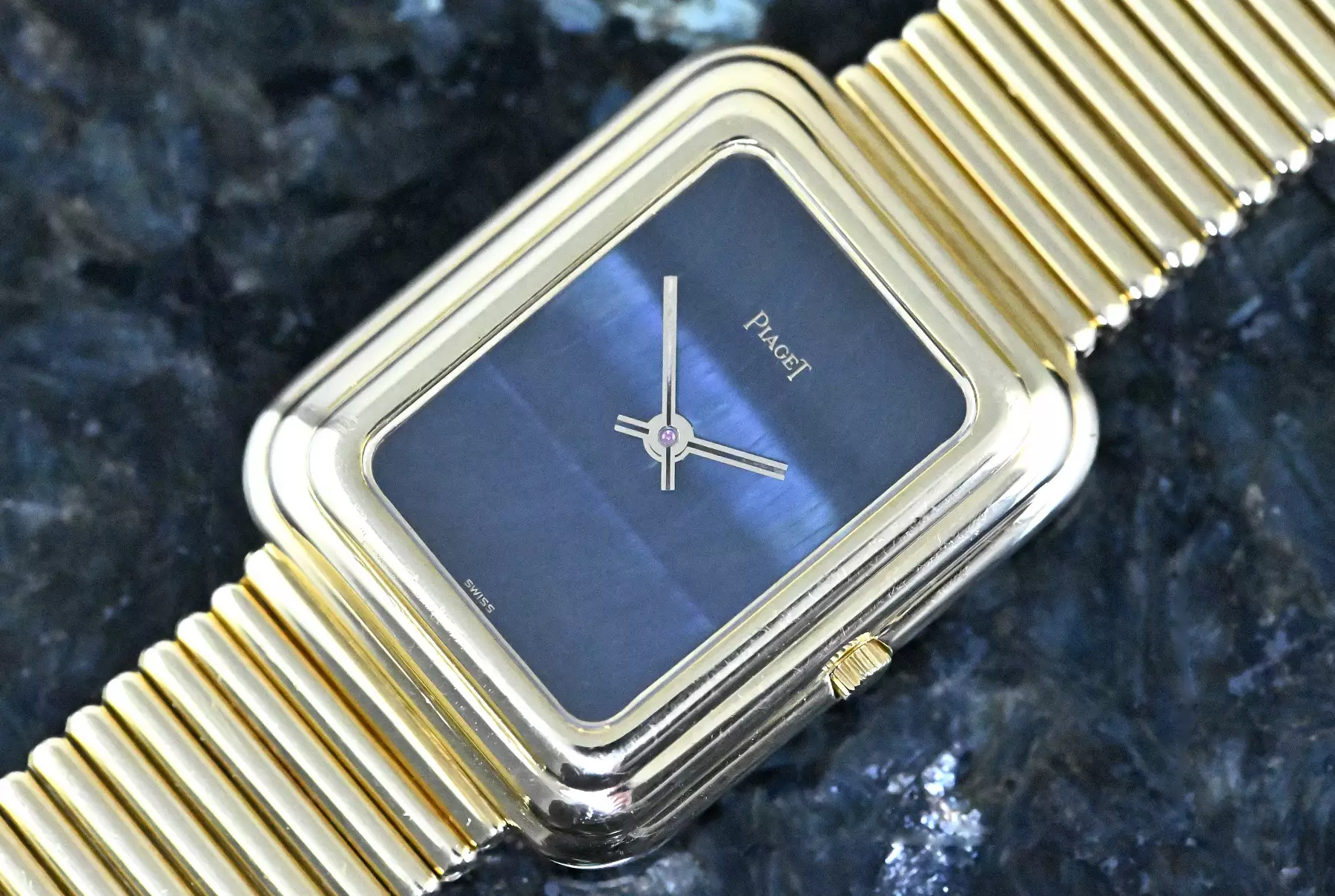 Piaget 14101 C 10 Beta 21 Rectangle à L'Ancienne orig. bracelet Hawk ...